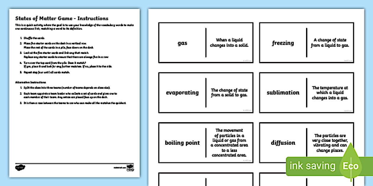 States of Matter Game (teacher made) - Twinkl