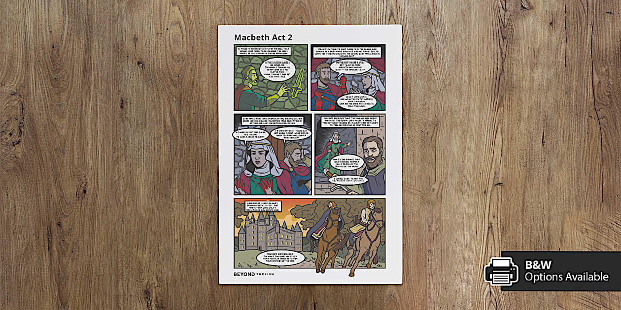 Macbeth Comic Strip Act 2 | GCSE English | Beyond English