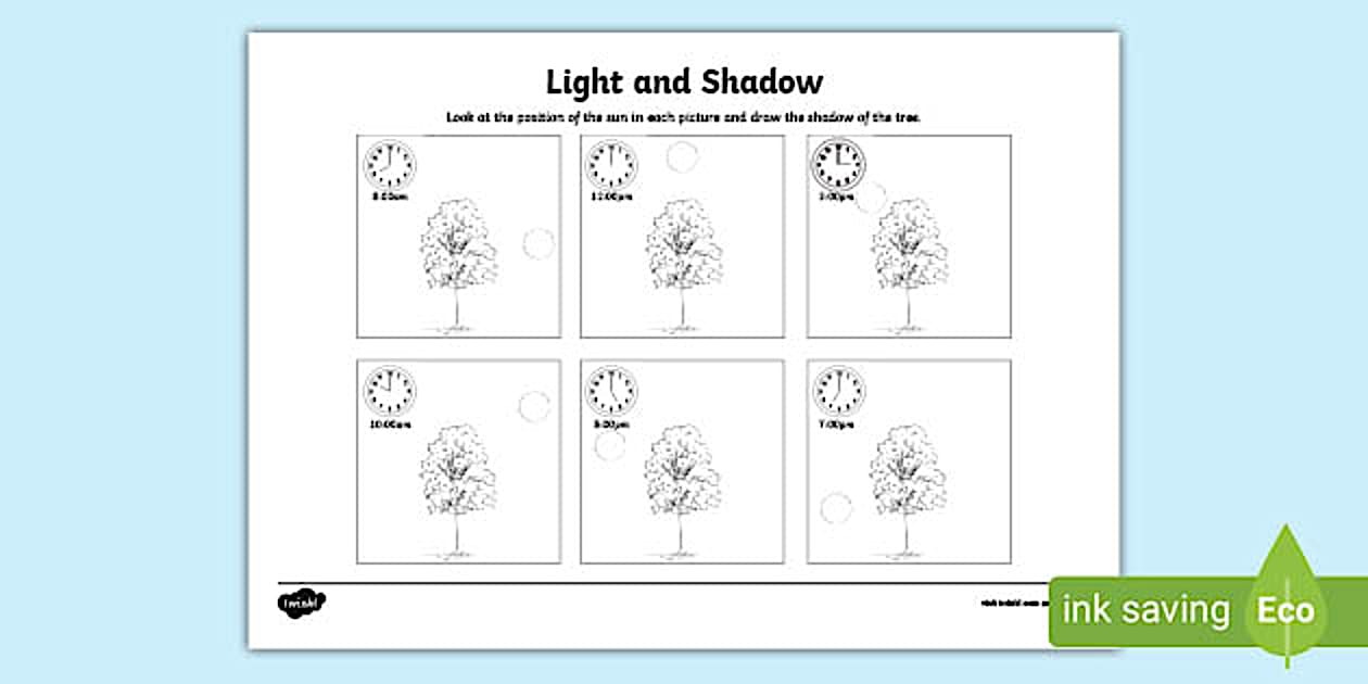 Editable Light and Shadow Worksheet (teacher made) - Twinkl