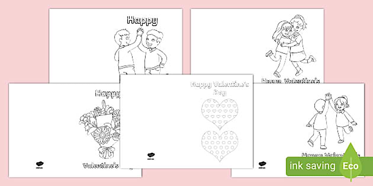 Valentine's Day Friendship Colouring Cards
