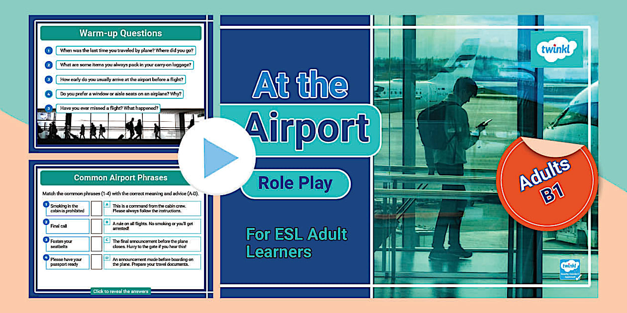 ESL At the Airport Role Play [Adults, B1] (teacher made)