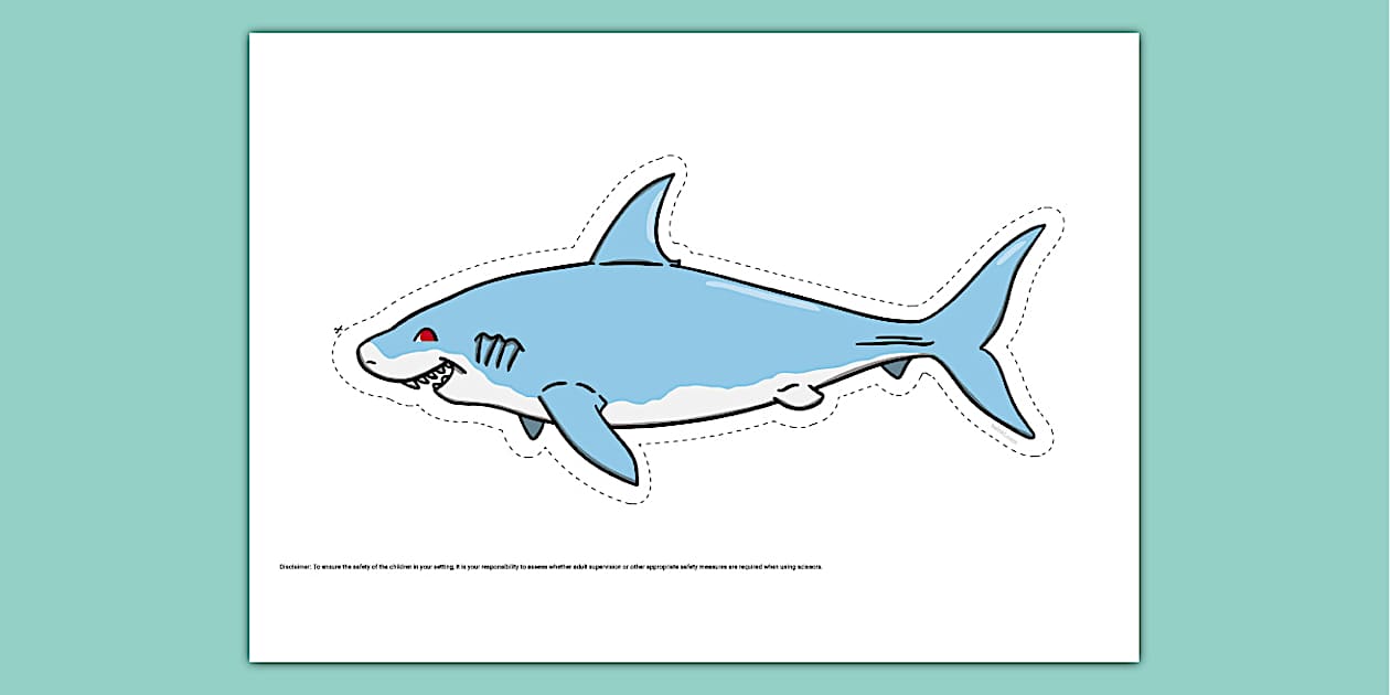 Shark Emoticon Cut-Out (Teacher-Made) - Twinkl
