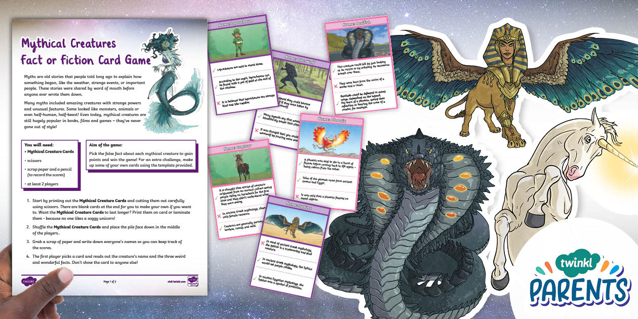 Mythical Creatures Fact or Fiction Card Game