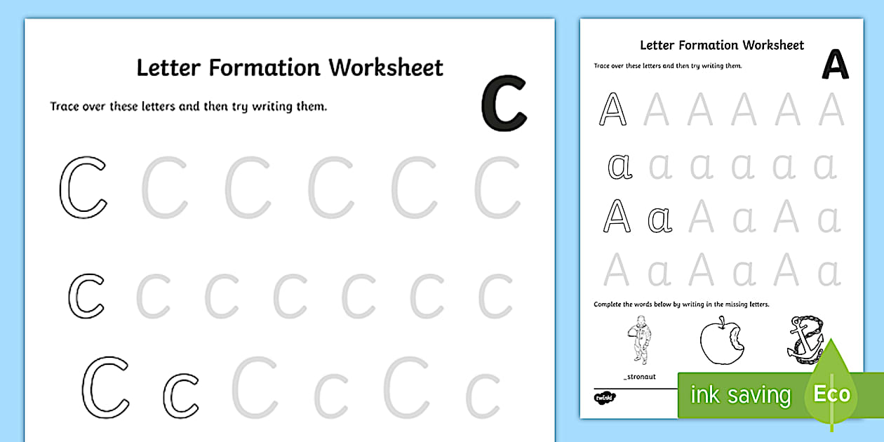 Precursive Letter Formation Worksheets (a-z) - Twinkl