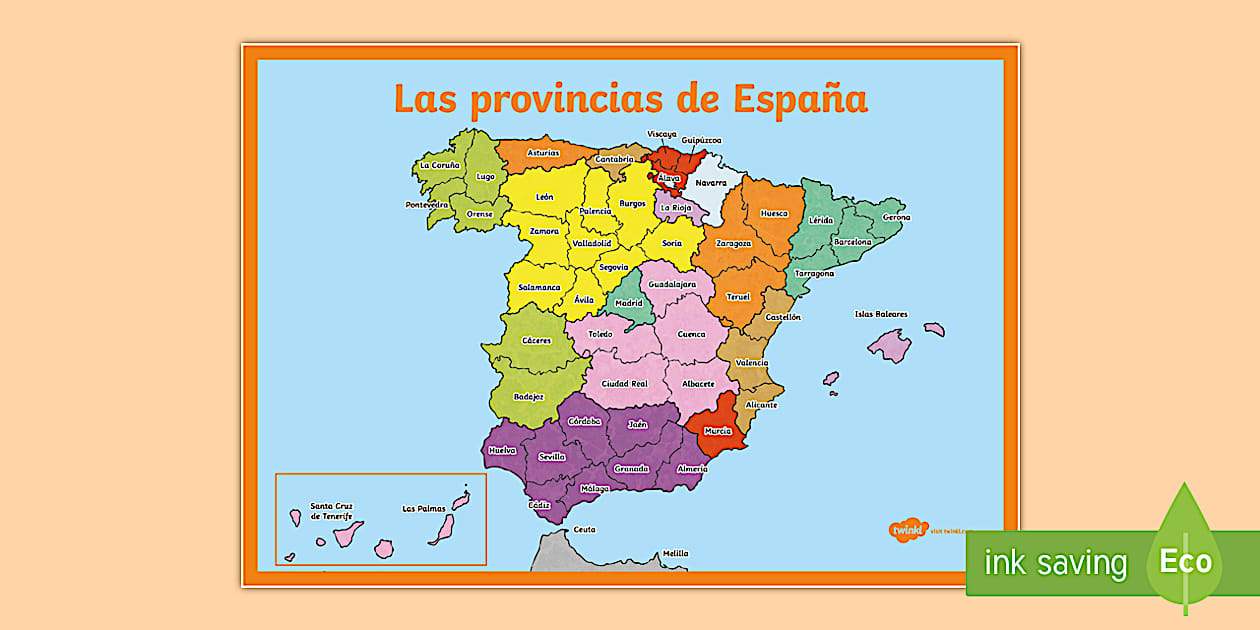 Póster DIN A2: Las provincias de España (teacher made)