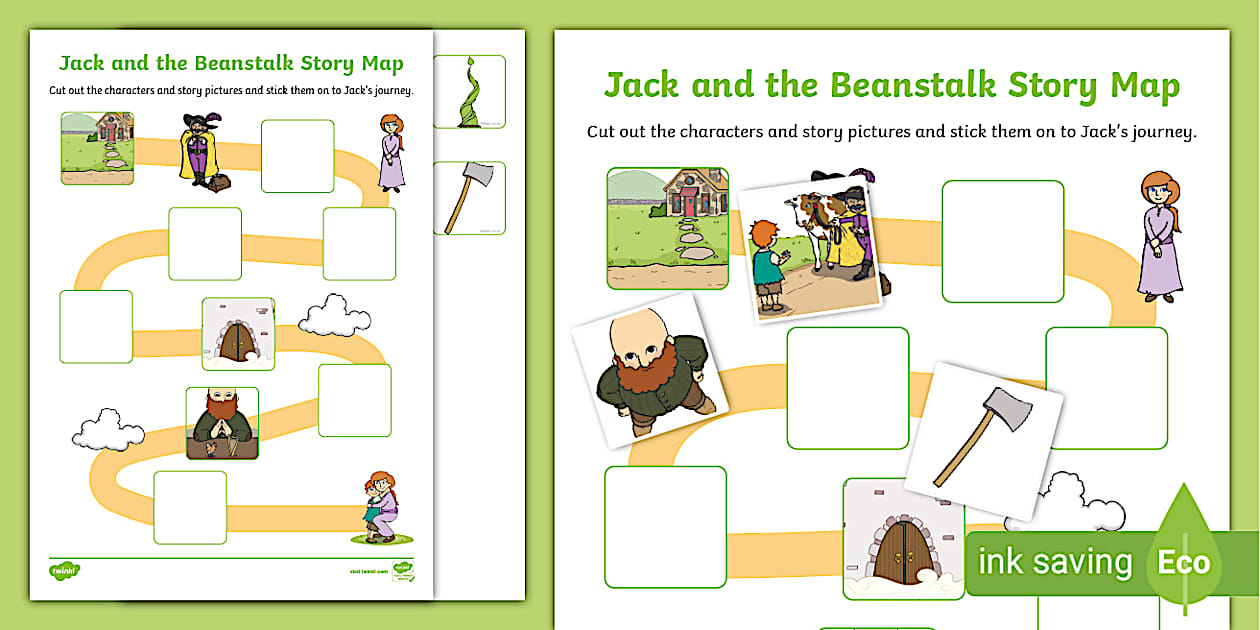 Jack and the Beanstalk Cut and Stick Story Map Activity