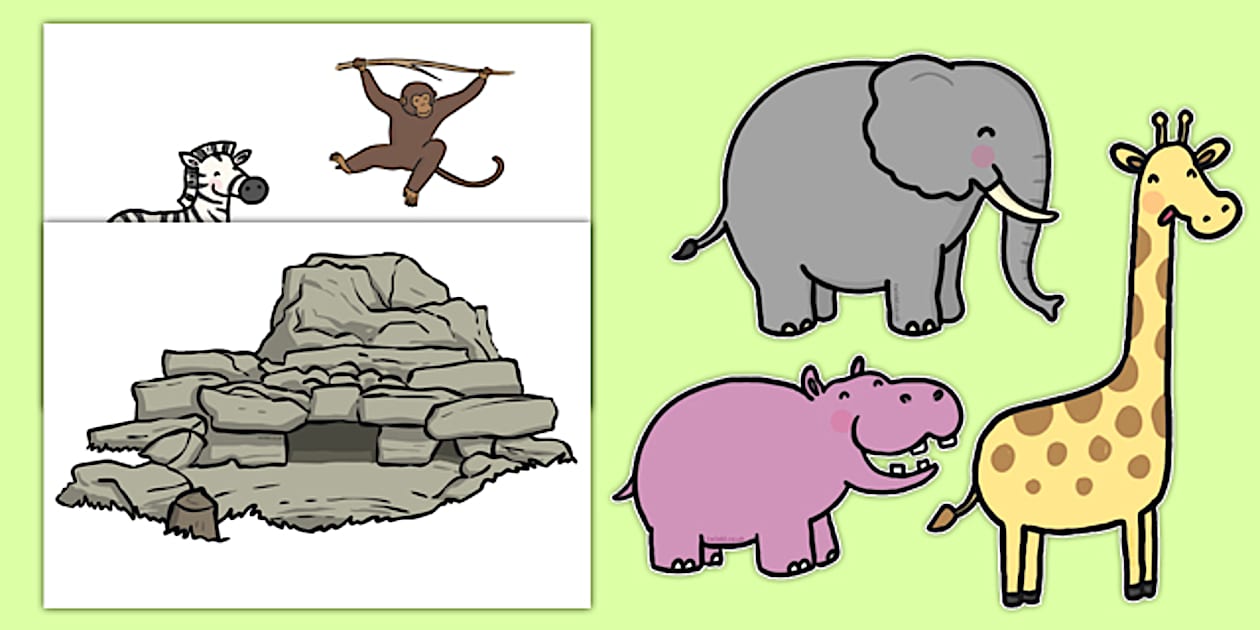 Zoo Animal Themed Wall Decals (teacher made) - Twinkl