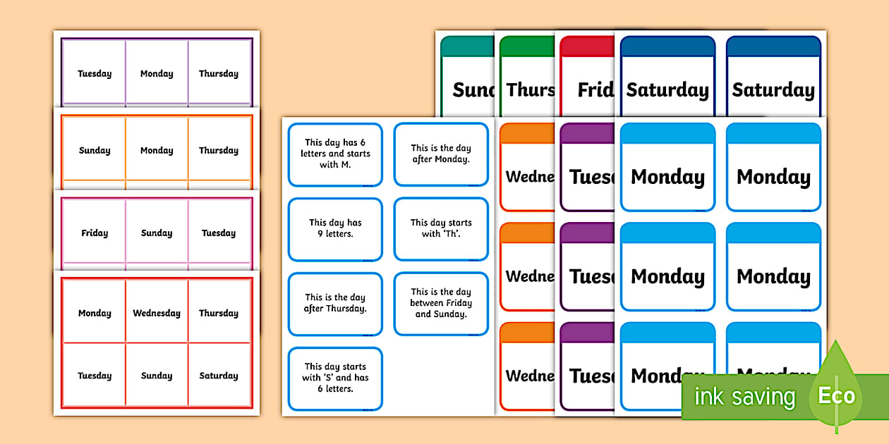 Editable Days of the Week Bingo Game (teacher made) - Twinkl