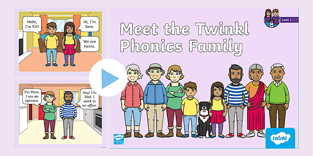 Meet the Twinkl Phonics Family: Level 1 PowerPoint - Twinkl