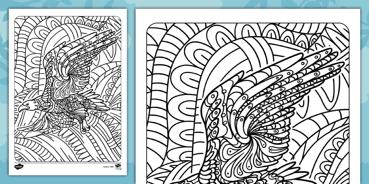 Eagle Mindfulness Coloring Sheet (teacher made) - Twinkl