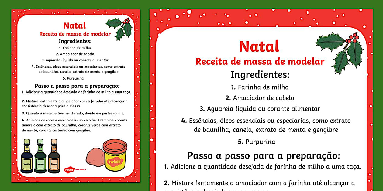 Natal: Receita de Massa de Modelar