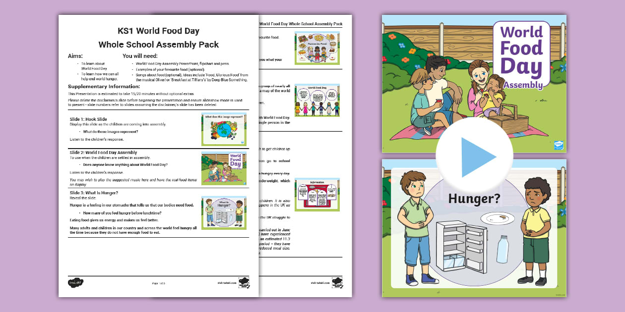 KS1 World Food Day Assembly Pack (teacher made) - Twinkl