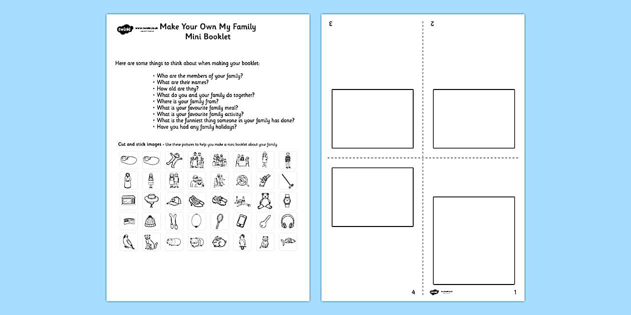 Make Your Own My Family Mini Booklet (teacher made) - Twinkl