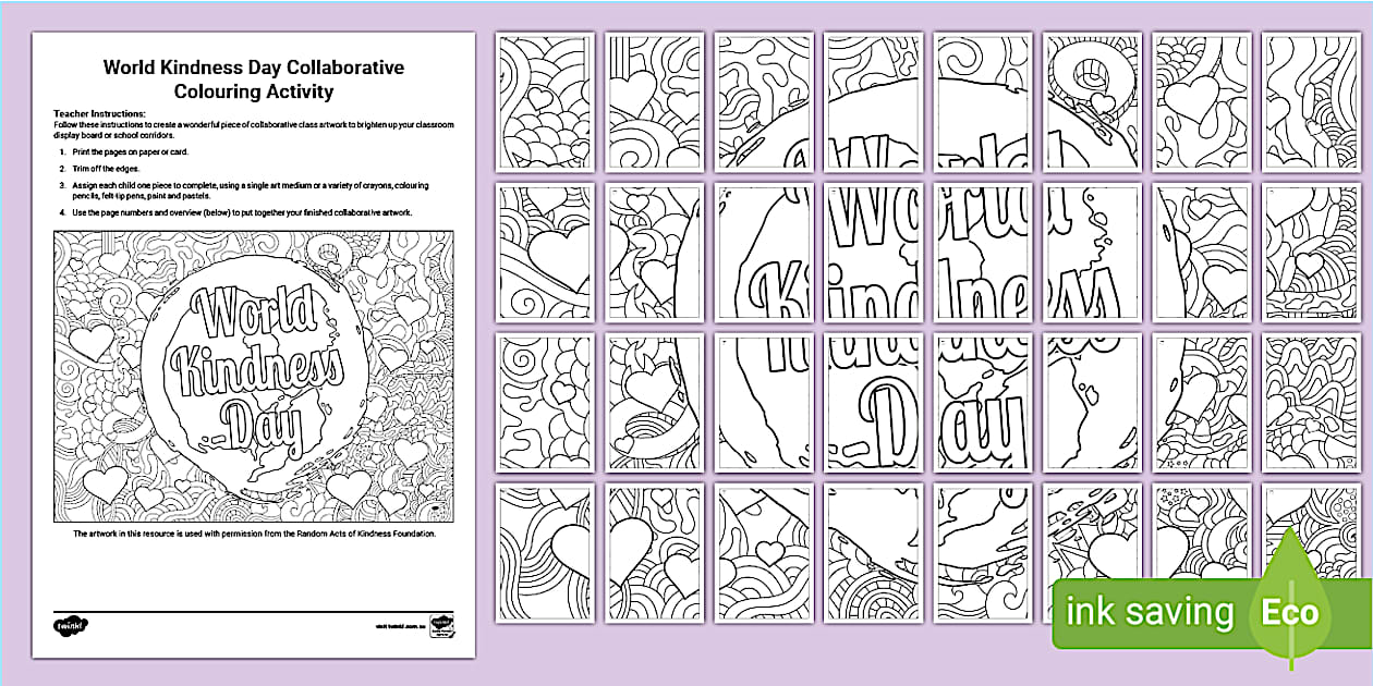World Kindness Day Collaborative Colouring