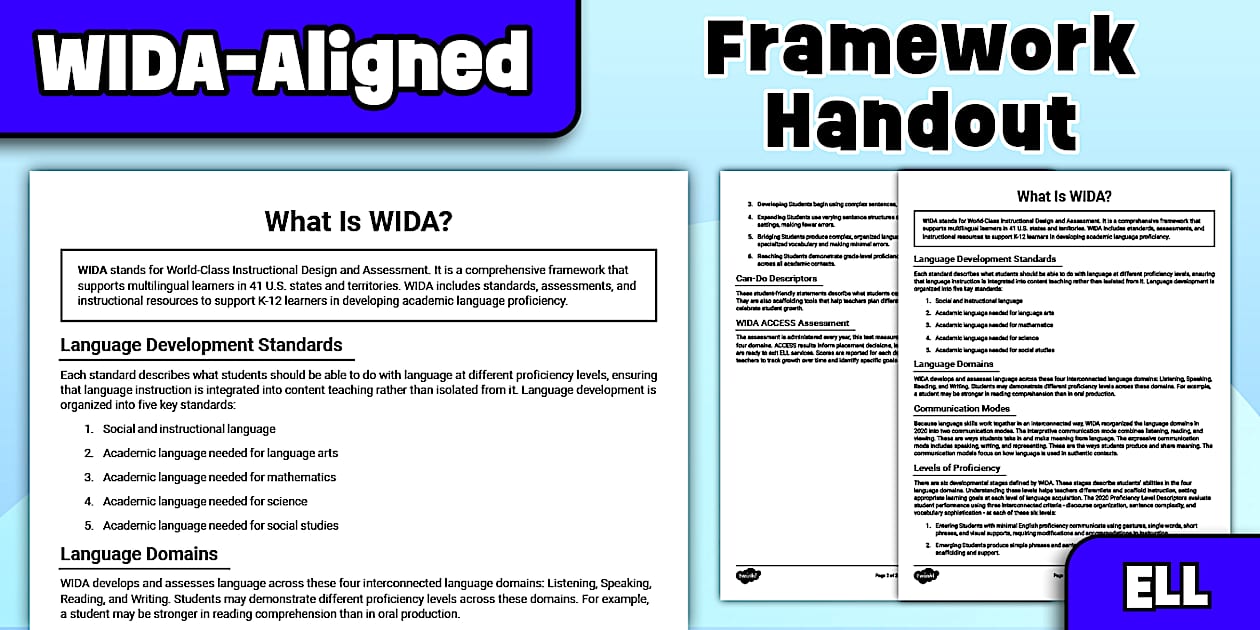 WIDA Framework Overview Handout