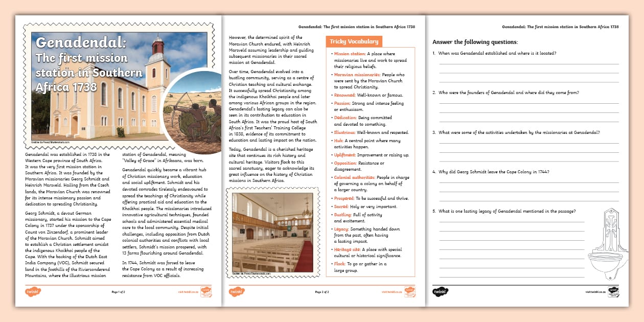 Genadendal: First mission station in Southern Africa 1738