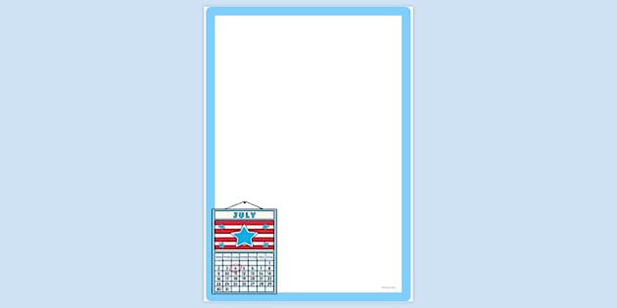 Simple Blank Fourth of July Page Border | Twinkl - Twinkl