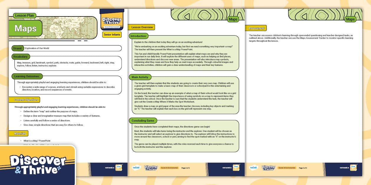 SEE (Exploration of Our World) Maps Lesson Plan (Senior Infants)