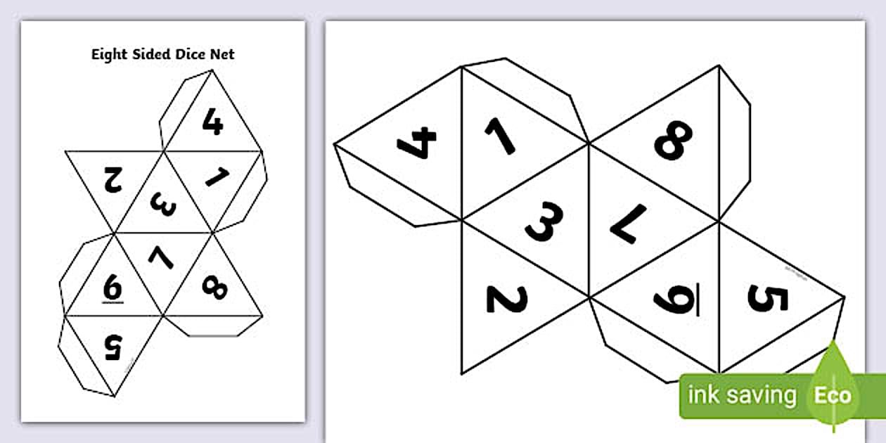 Editable Eight-Sided Dice Net (teacher made) - Twinkl