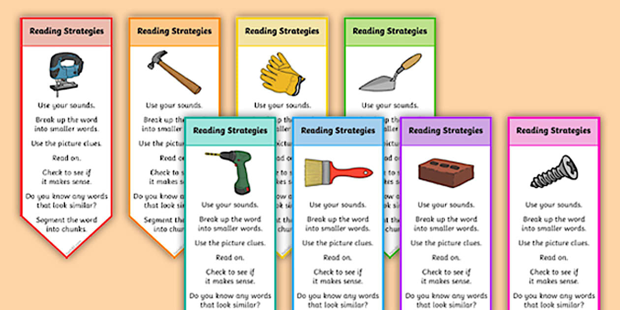 Reading Strategies Bookmarks (teacher made) - Twinkl