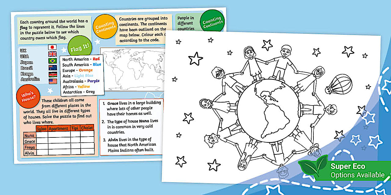 Around the World Tiny Activity Mat Age 5 - 7 (Teacher-Made)