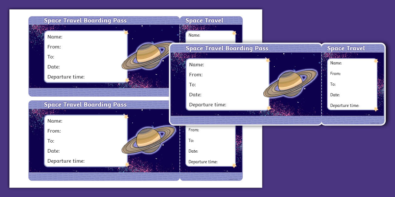 TAS Space Travel Agency Role Play Tickets (teacher made)
