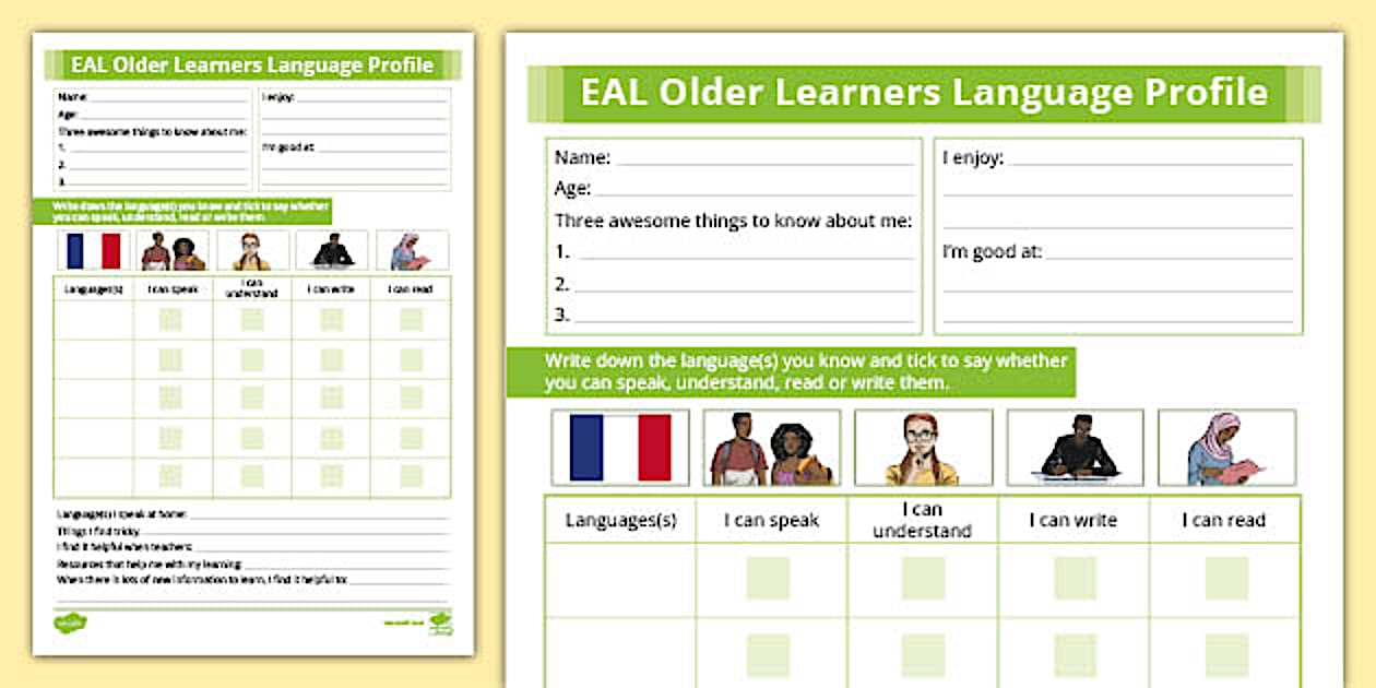 EAL Older Learner Language Profile (teacher made) - Twinkl