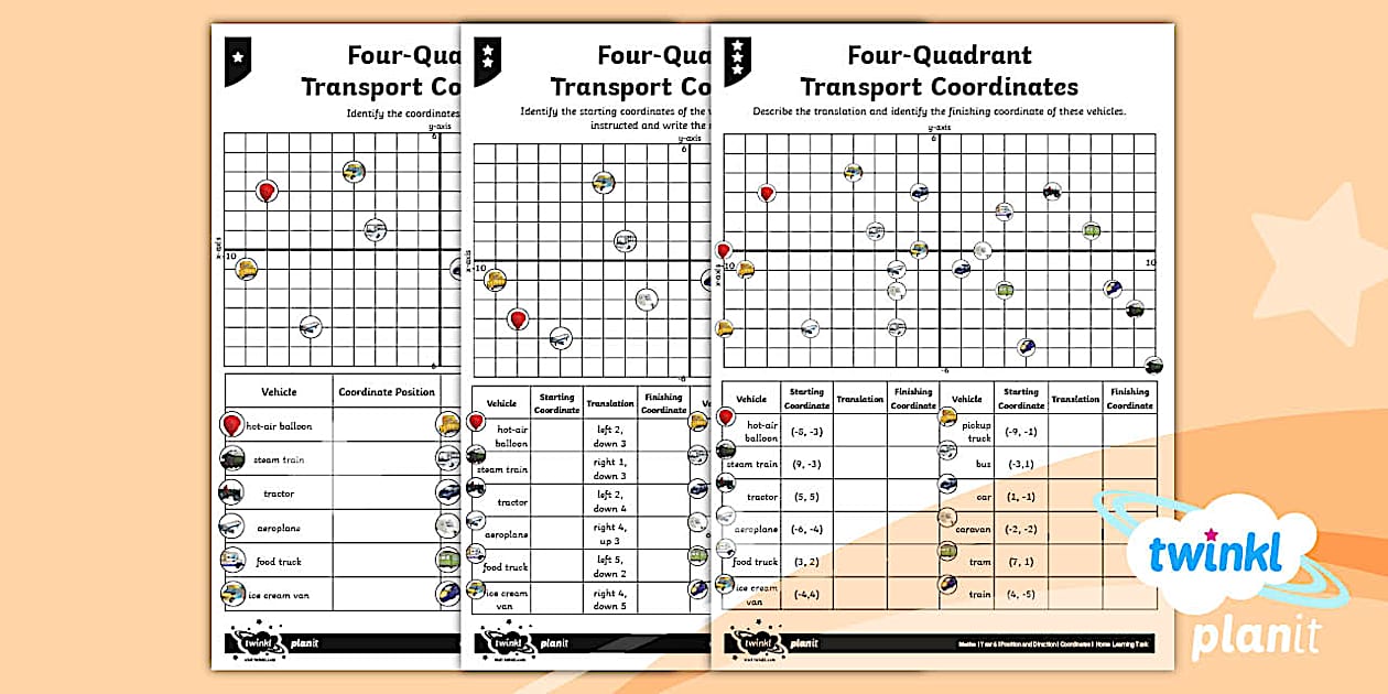 PlanIt Maths Y6 Position and Direction Coordinates Home Learning Tasks