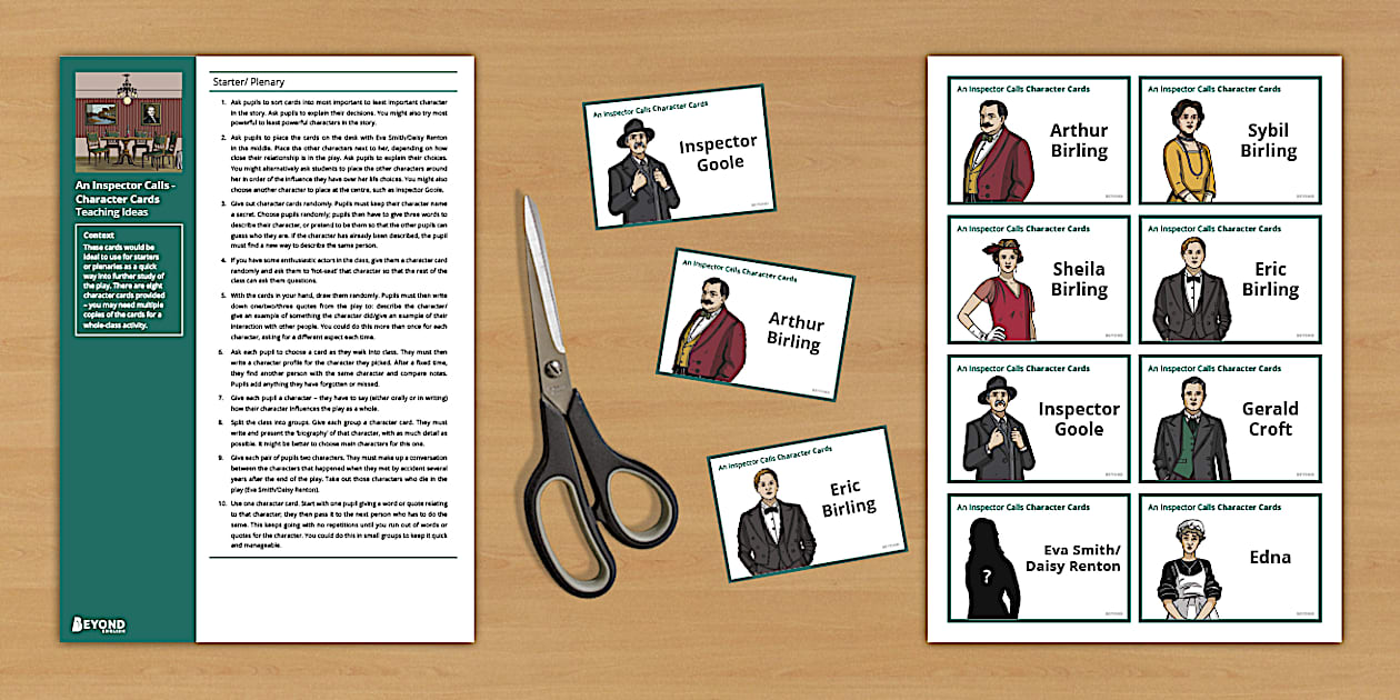 An Inspector Calls Character Cards - Sheila & Eric Birling