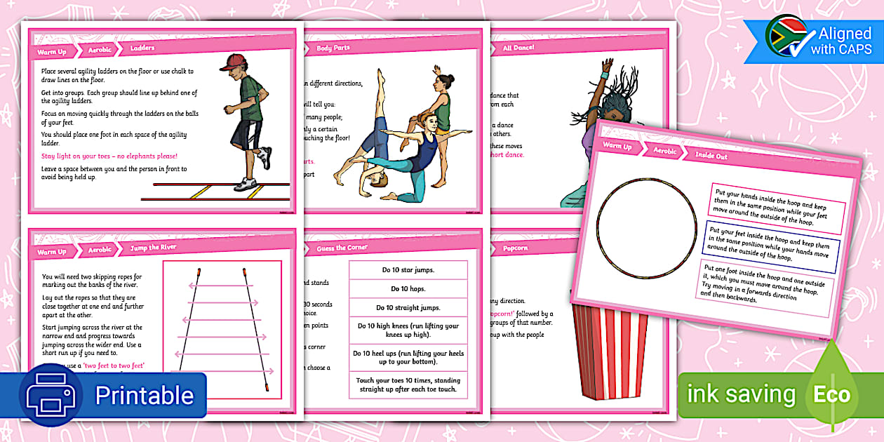 Grade 5 Physical Education: Invasion Games Warm-Up Cards