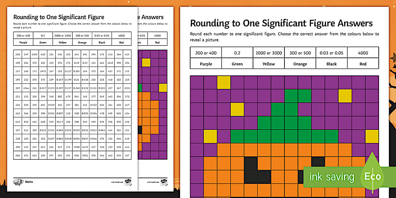 Halloween Rounding To A Significant Number: KS3 Maths Mosaic