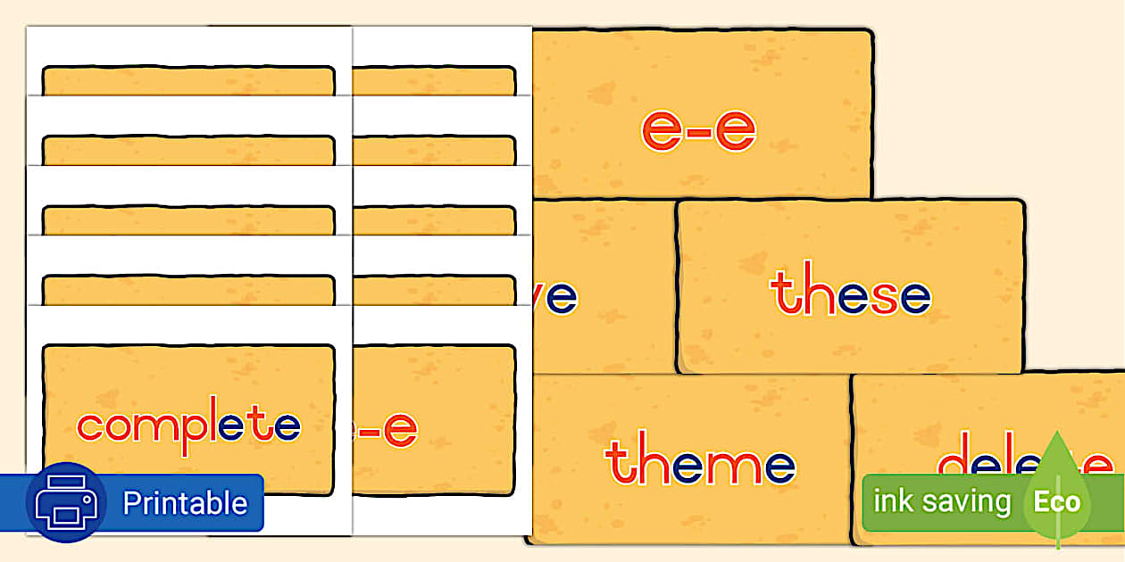 Grade 2 Phonics e_e Word Wall Cards (teacher made) - Twinkl