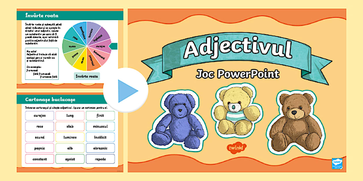 Clasa a IV-a: Adjectivul – Joc PowerPoint - Twinkl