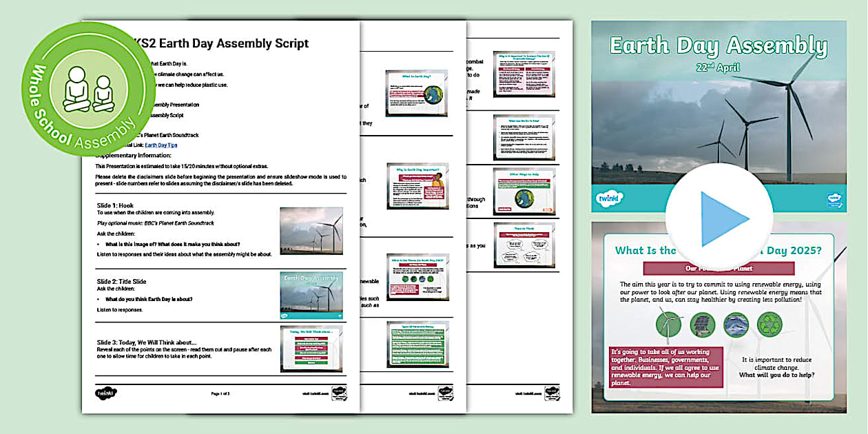 KS2 Earth Day Assembly Pack (Teacher-Made) - Twinkl