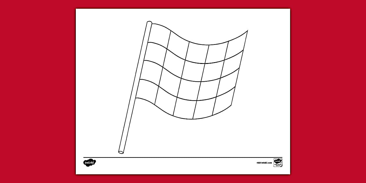 Checkered Racing Flag Coloring Page