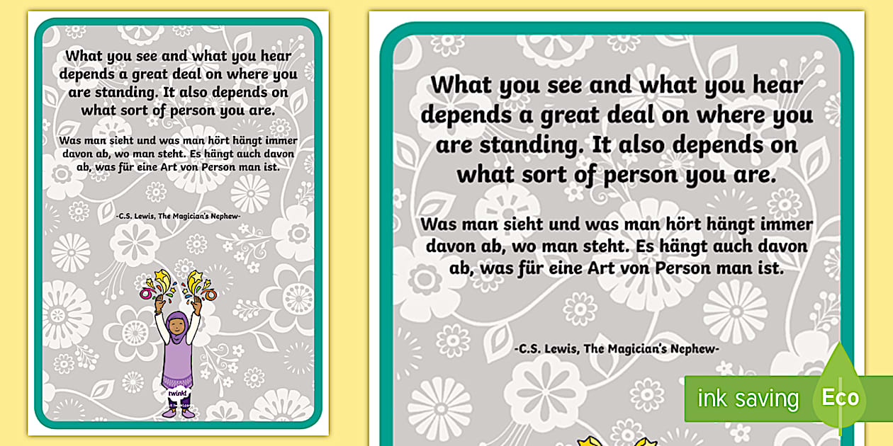 What You See Motivational Poster English/German - Twinkl