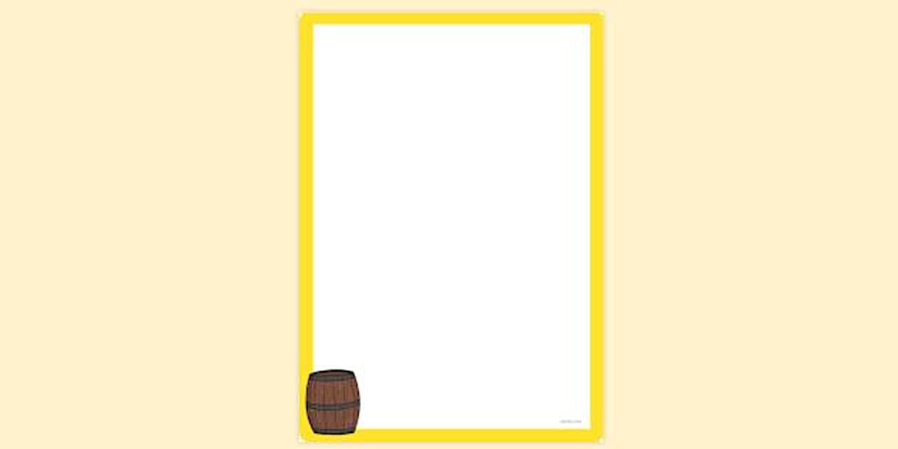 Simple Blank Barrel Page Border | Page Borders | Twinkl