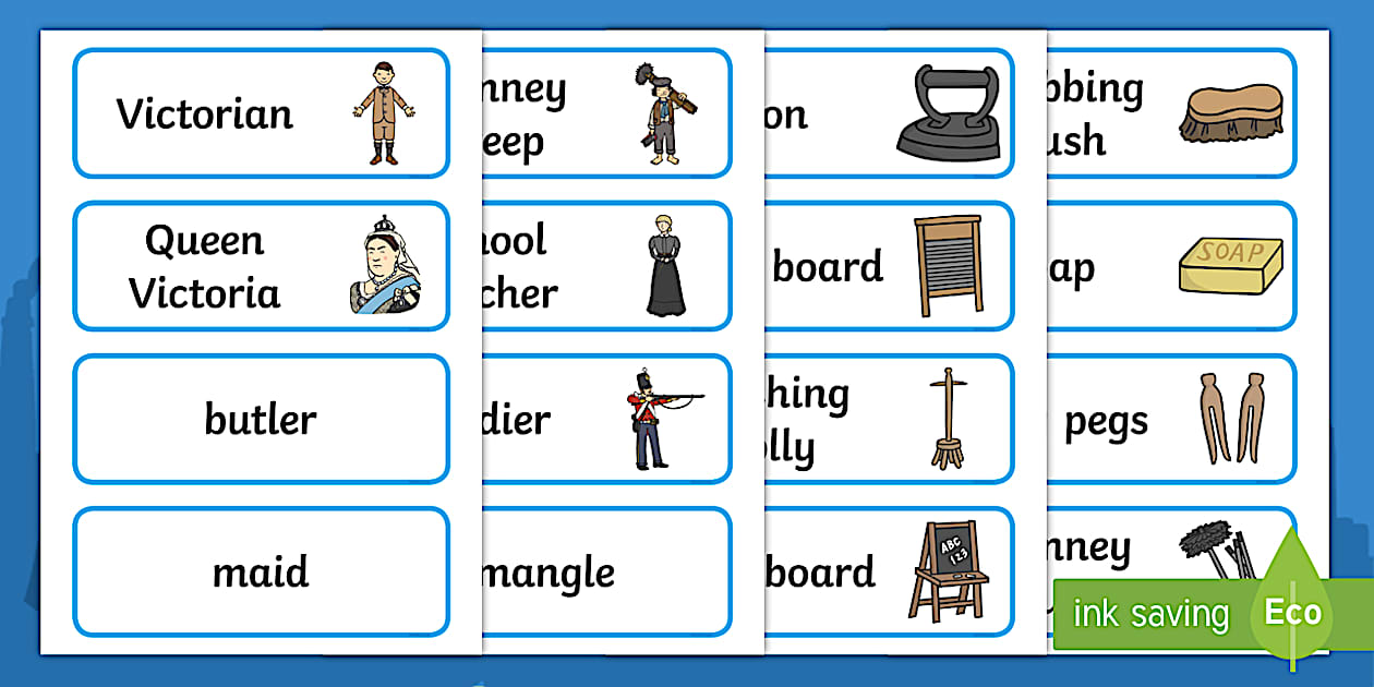 The Victorians Word Cards