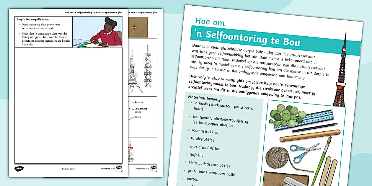 Hoe om 'n Selfoontoring te Bou (teacher made) - Twinkl