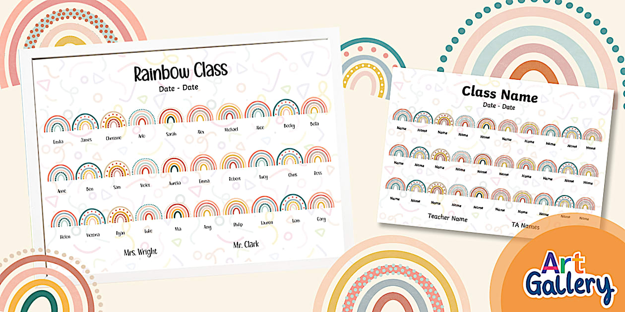 Muted Rainbow Teacher Class End of Year Thank You Gift