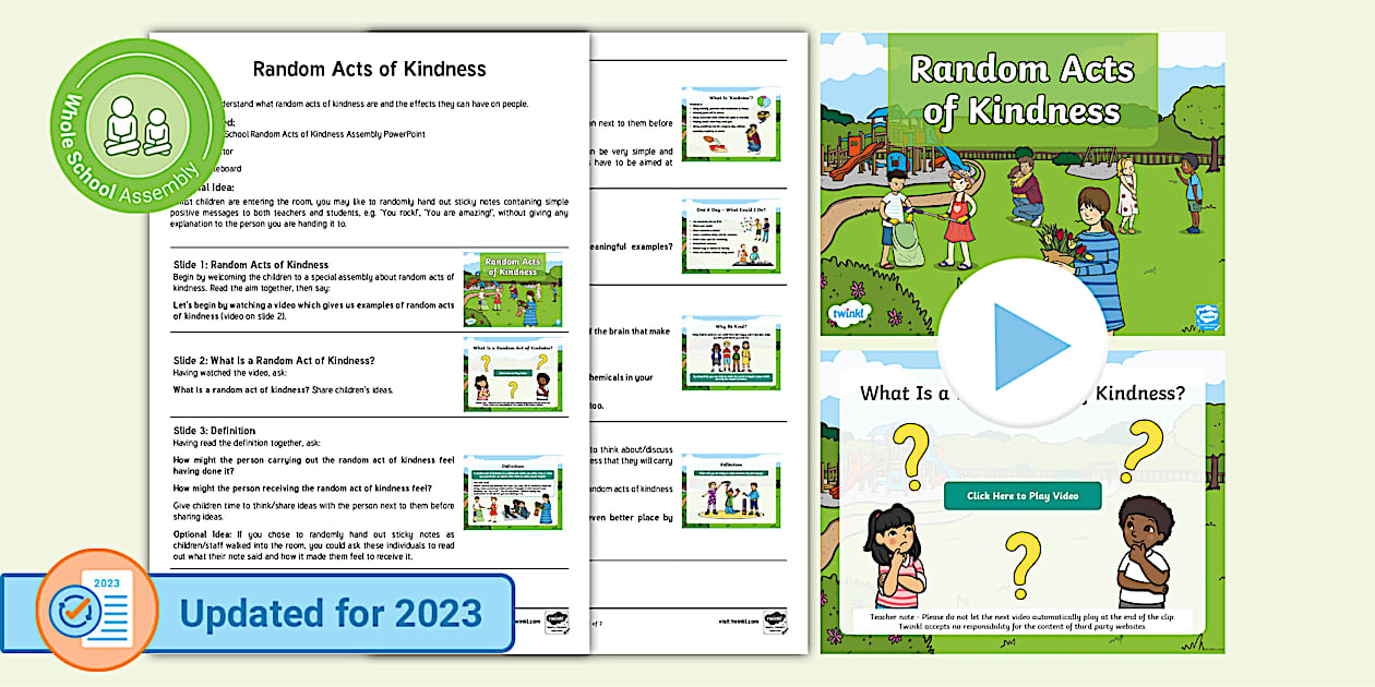 Assembly Random Acts of Kindness For Students To Do At School