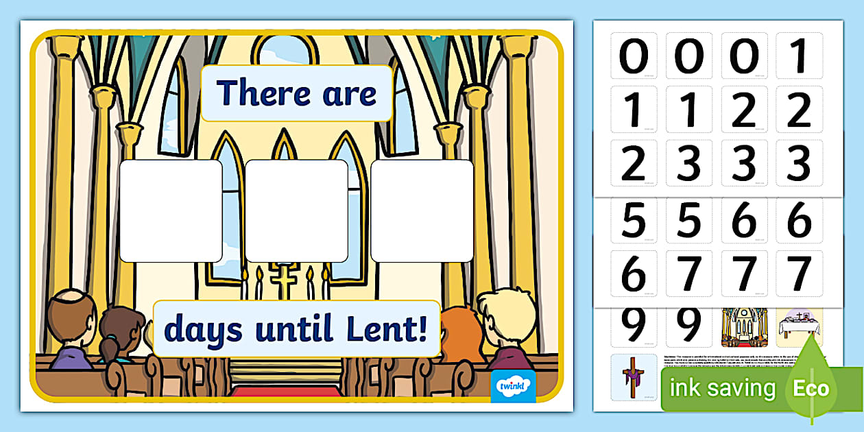 Lent Countdown Display Poster (teacher made) - Twinkl