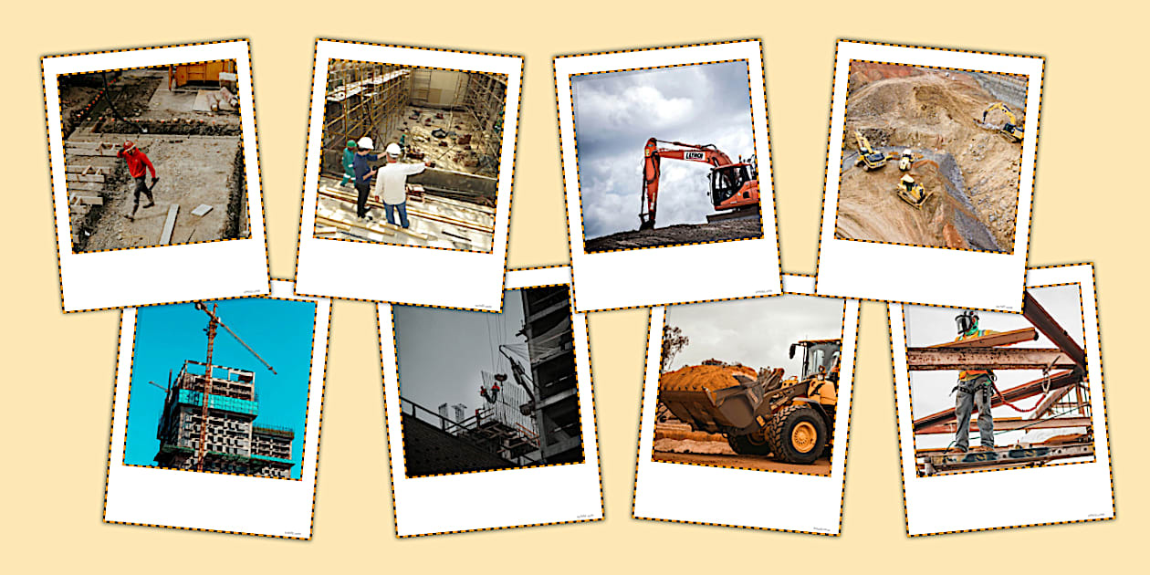 Construction Instant Photo Style Display Images - Twinkl