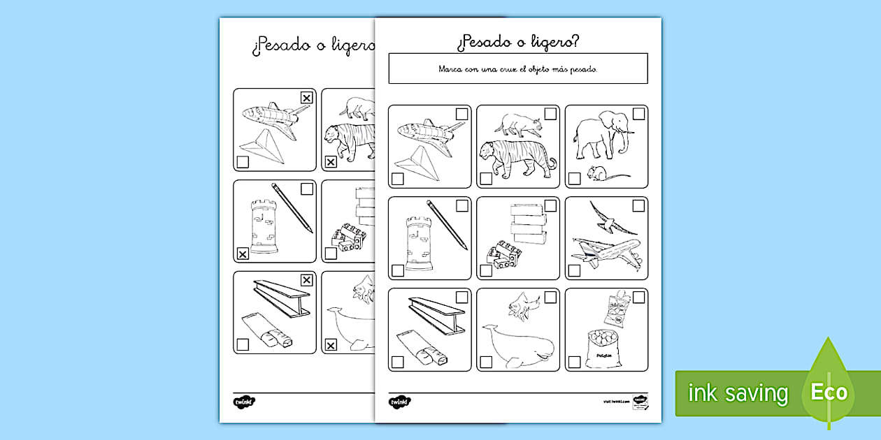 Ficha de actividad: ¿Pesado o ligero? (Teacher-Made)