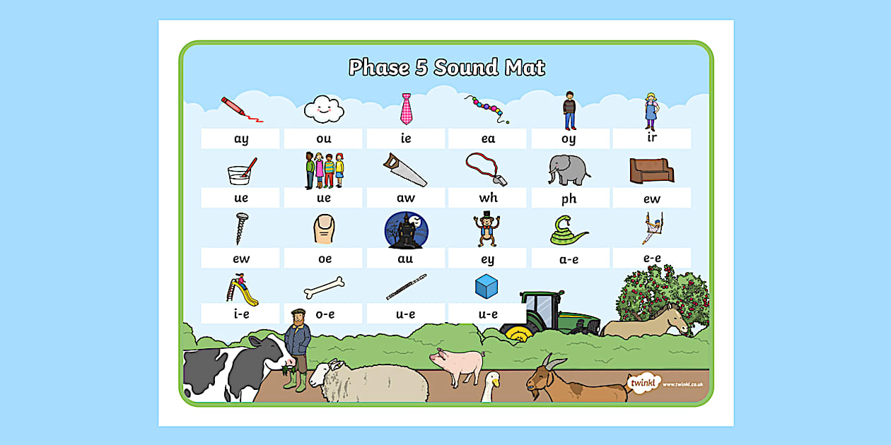 Farm Themed Phase 5 Sound Mat (teacher made) - Twinkl