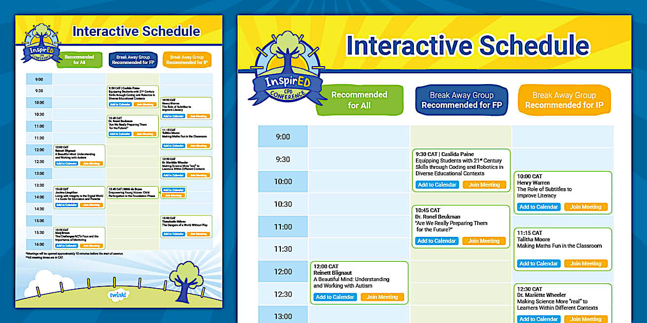 InspirEd Conference Interactive Schedule