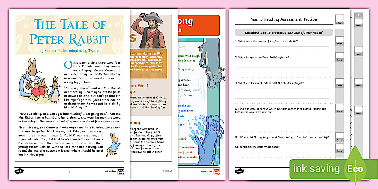 Year 3 Term 2 Reading Assessment Pack (teacher made)
