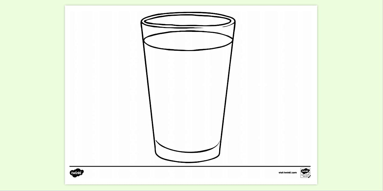 Glass of Milk Colouring Sheet | Colouring Sheets - Twinkl