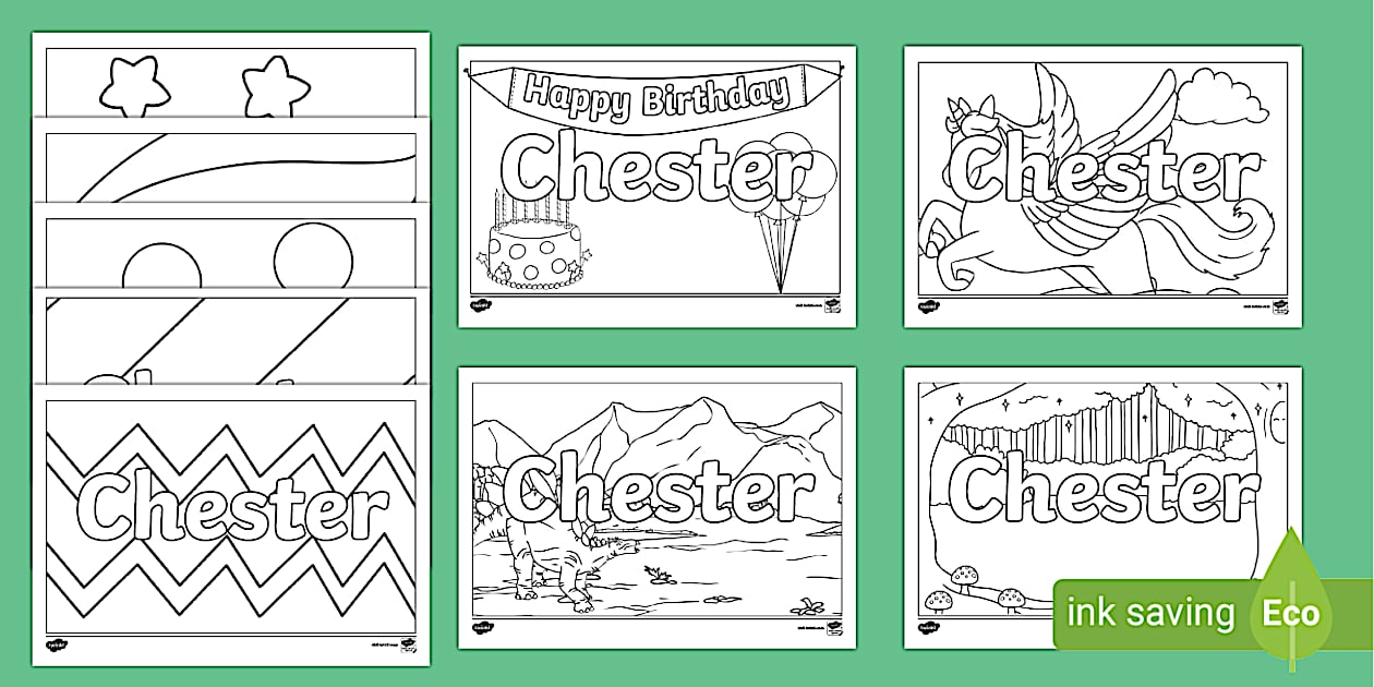 Chester Name Simple Colouring Activity Sheet (teacher made)