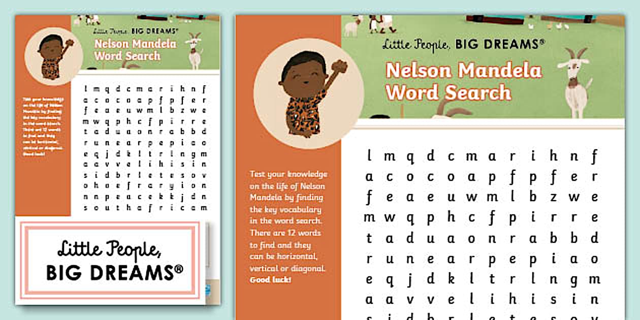 FREE! - Nelson Mandela Word Search | Little People, Big Dreams